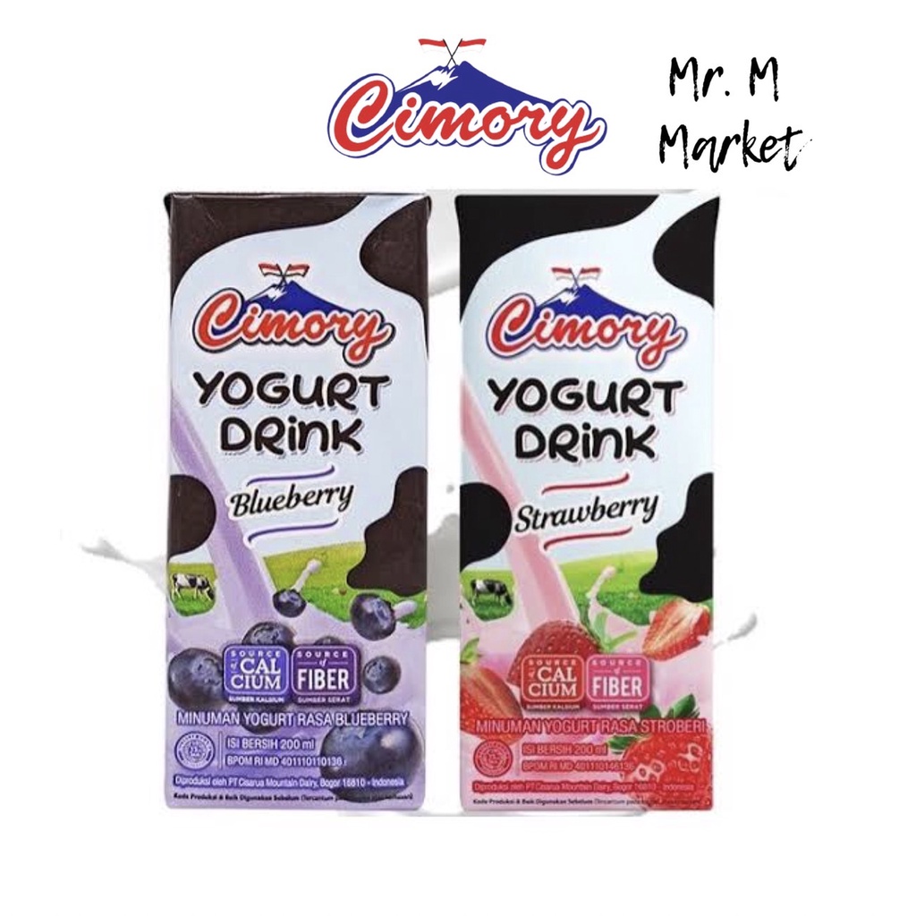 Jual Cimory Yoghurt Drink UHT 200ml Strawberry Blueberry | Shopee Indonesia