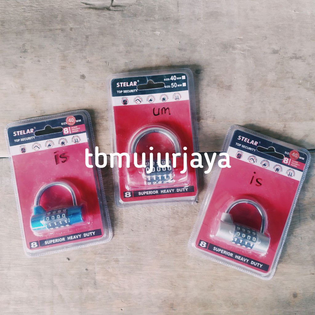 Jual Gembok Pin Angka 5 Digit Stelar 50 mm 40 mm | Shopee Indonesia
