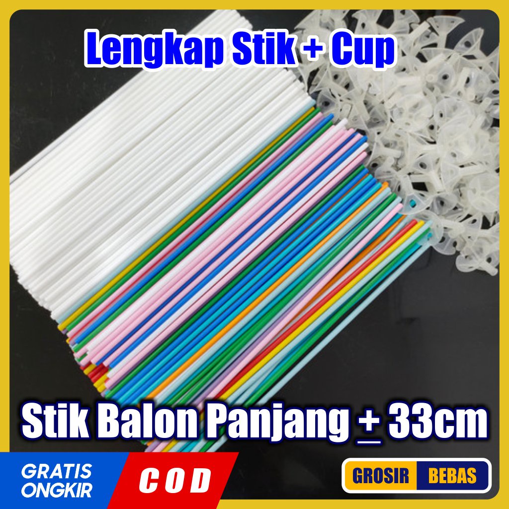 Jual Stik Balon Latex / Stick Balon / Tangkai Balon / Stick Cup Balon ...
