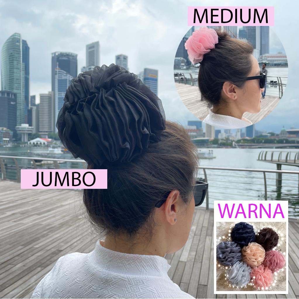 Jual Jepit Rambut Kain Cepol Jilbab Hitam Jepitan Rambut Cepol Hijab ...