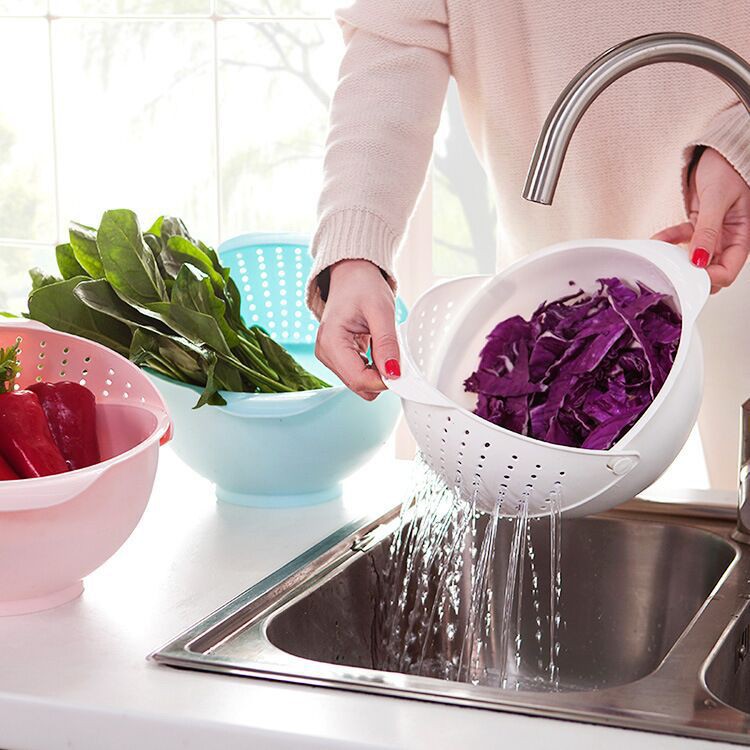 Jual Baskom saringan Cuci sayur Cuci Beras Cuci Buah 2 in1 / Baskom ...