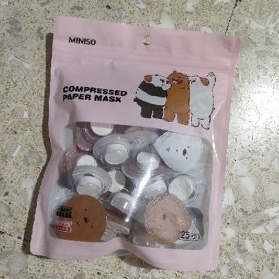 Jual Miniso Compressed Paper Masks We Bare Bears Indonesia|Shopee Indonesia