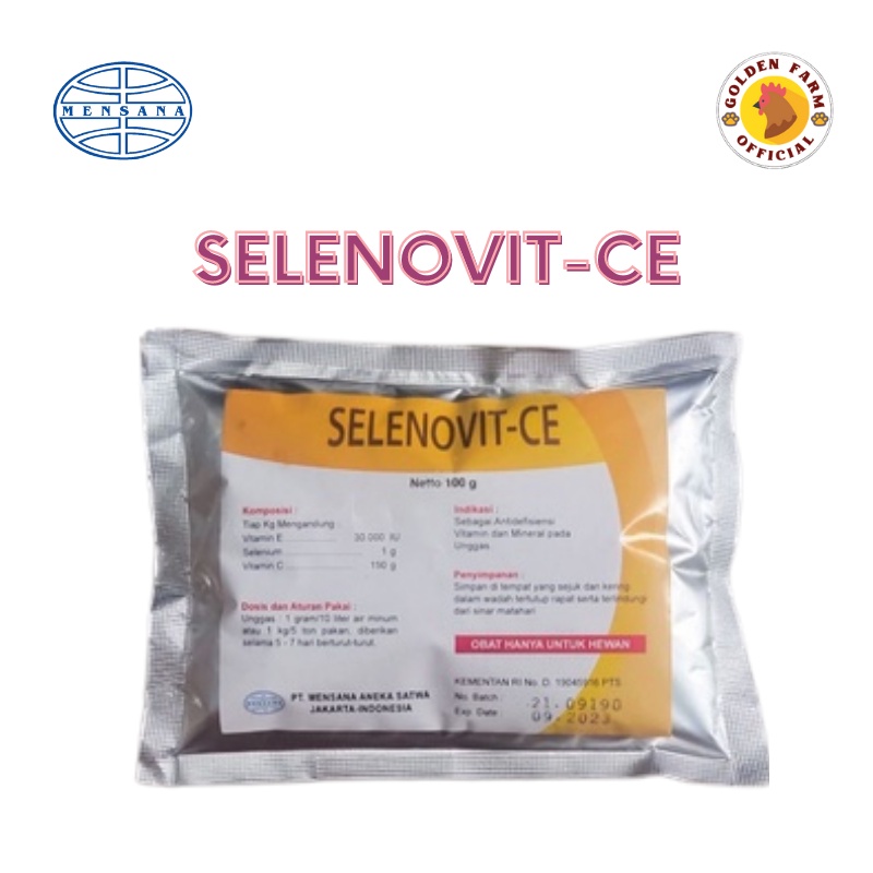 Jual Selenovit CE 100 gram Vitamin Mineral Ayam Unggas Selenium Vit C ...