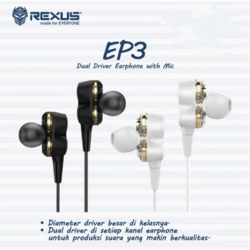 Jual Rexus EP3 - Gaming earphone | Shopee Indonesia