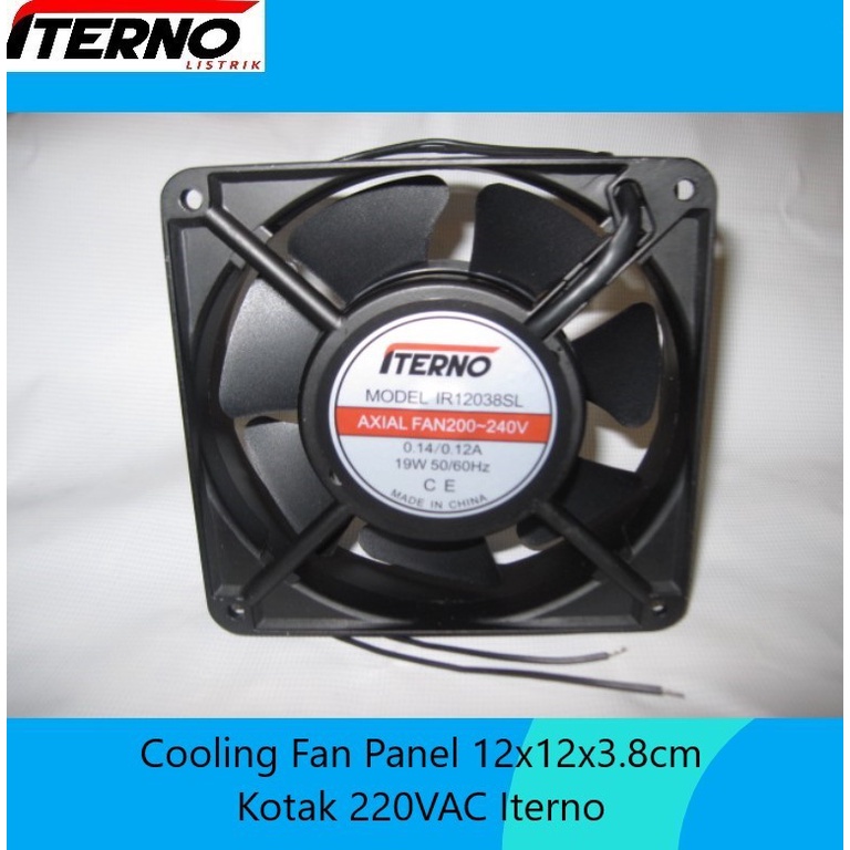 Jual Cooling Fan Panel 12x12x3.8cm 4in Kotak 220VAC Iterno | Shopee ...