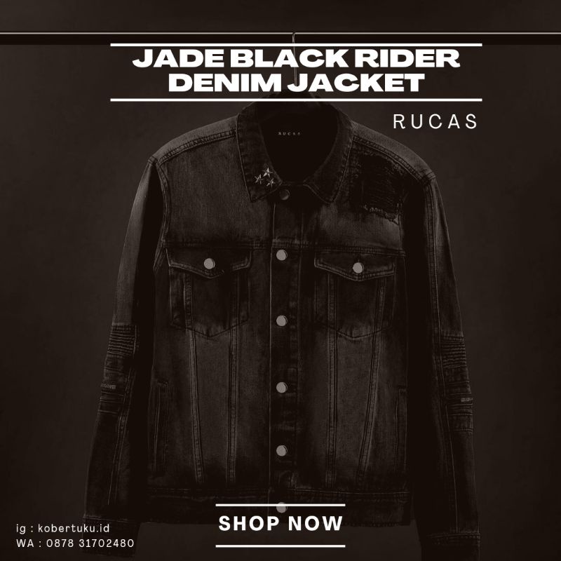 Jual RUCAS JADE BLACK RIDER DENIM JACKET Indonesia|Shopee Indonesia