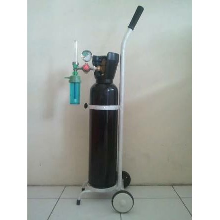 Jual tabung oksigen 1 kubik satu set (tabung oksigen, regulator, trolley) | Shopee Indonesia