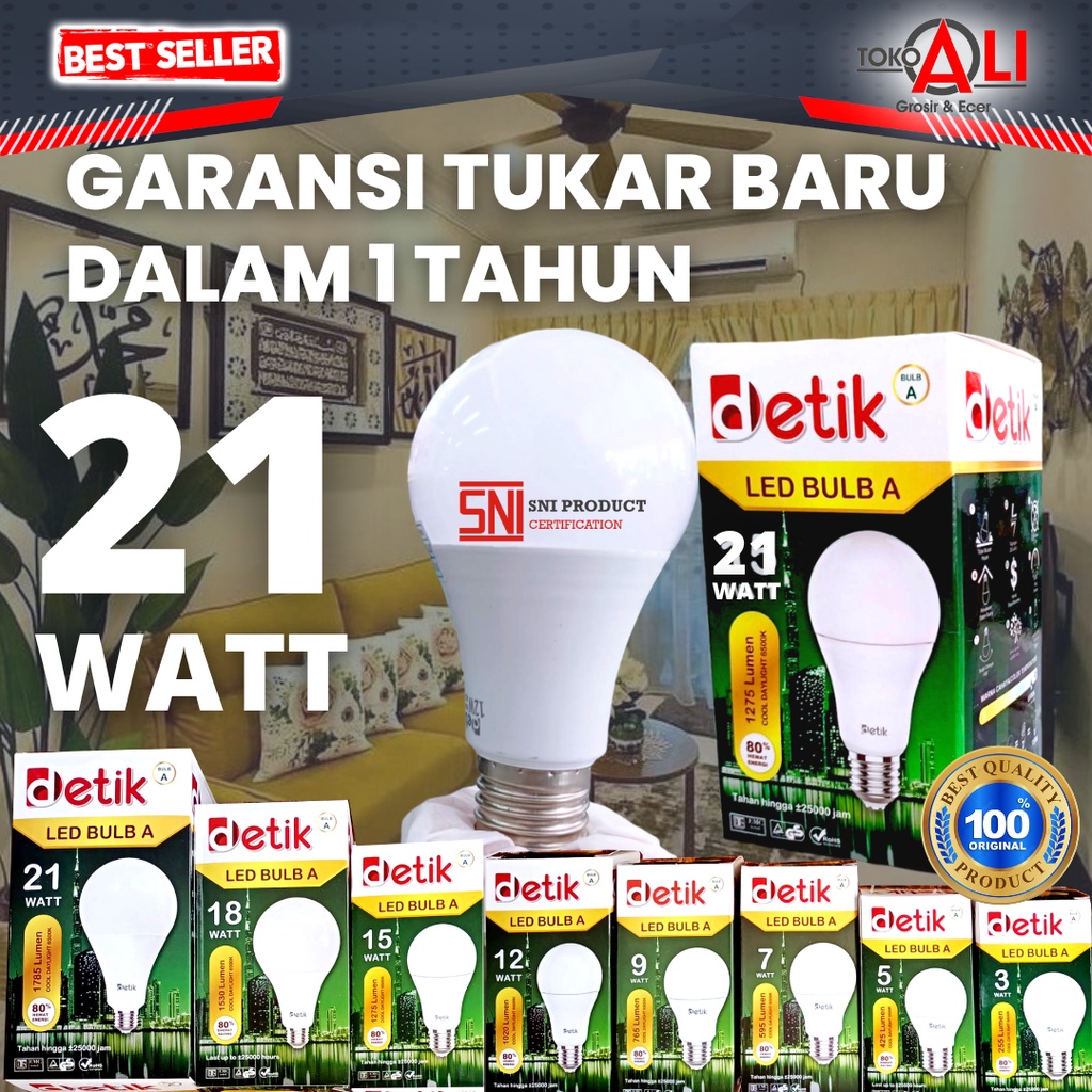 Jual DETIK A BULB Lampu Bohlam Led plafon rumah 20 15 10 5 Watt low voltageSNI cahaya putih ...