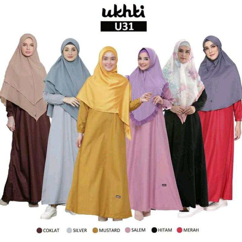 Jual U31 Gamis Ukhti Polos Bahan Katun Toyobo Adem Gamis Best Seller ...