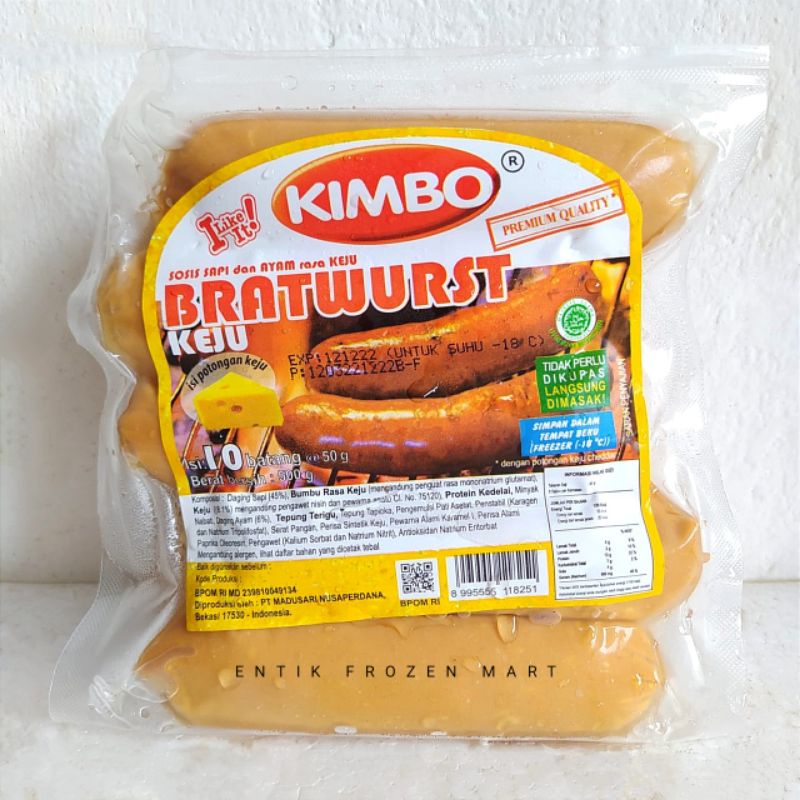 Jual Sosis Kimbo Bratwurst Keju Mini 500gr (10 pcs) | Shopee Indonesia
