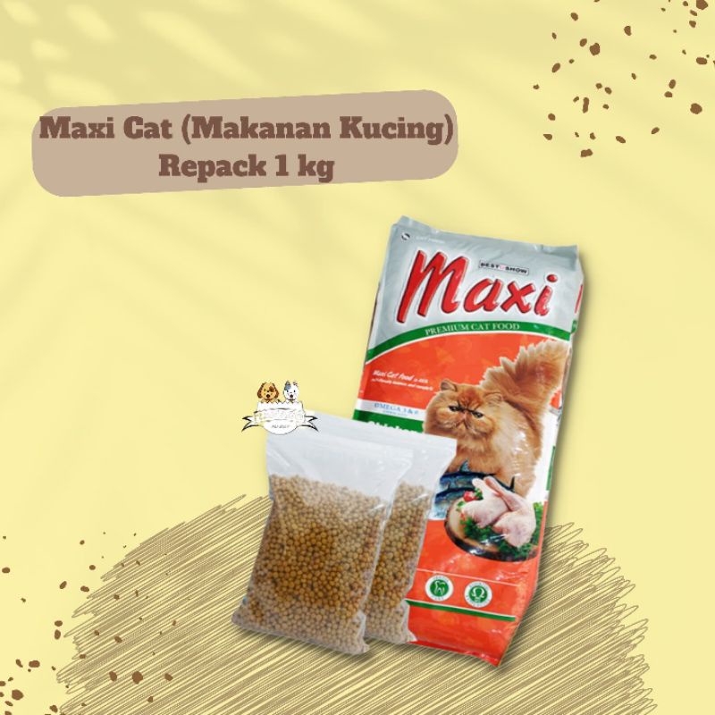 Jual Maxi Cat Makanan Kucing Kering Repack 1 kg Makassar | Shopee Indonesia