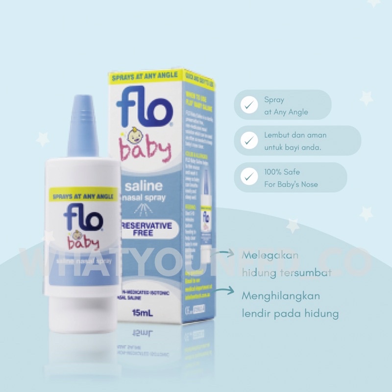 Jual Flo Baby Spray Saline + Nasal (15ml) untuk usia di bawah 6bulan ...