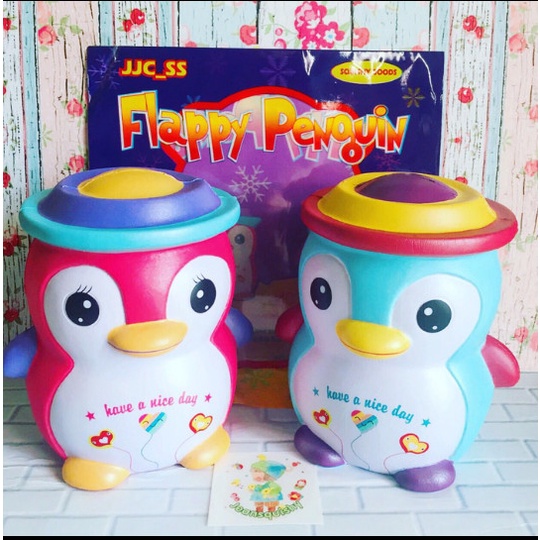 Jual Squishy Woow x JJC Jumbo Flappy Pinguin Jumbo(tanda tangan Ria ...
