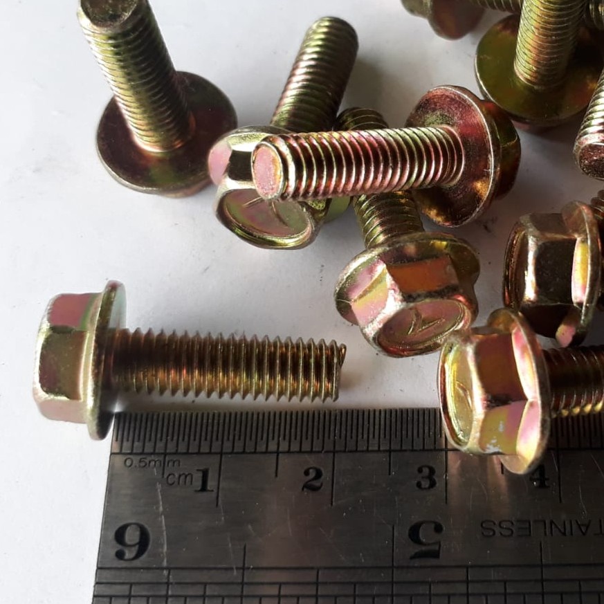 Jual FLANGE BOLT M6 X 20 / BAUT TOPI M6 X 20 KUNING / FLANGE BOLT M6X20 ... Jual FLANGE BOLT M6 X 20 / BAUT TOPI M6 X 20 KUNING / FLANGE BOLT M6X20 ...