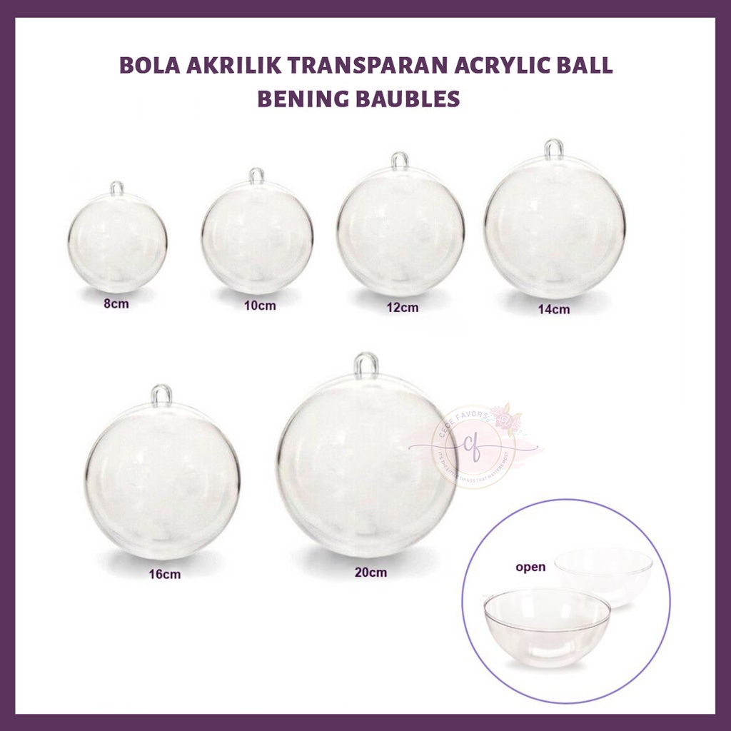 Jual CECEFAVORS Bola Acrylic Akrilik Bening Transparan Hiasan Ball ...