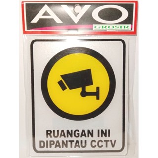 Jual sign label RUANGAN DI PANTAU CCTV acrylic sticker sign board tanda ...