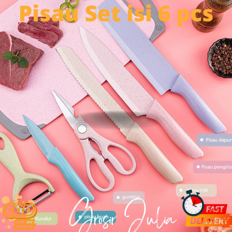 Jual Pisau Gandum Jerami Set isi 6 pcs Warna Sultan Viral | Shopee ...