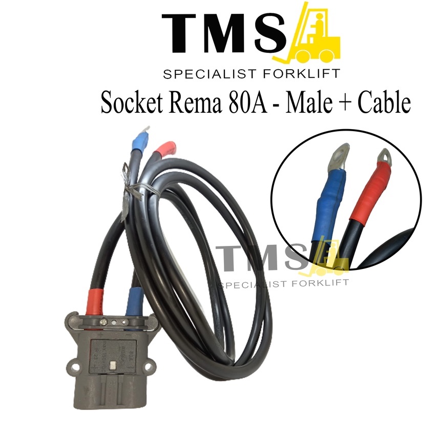 Jual Socket Battery REMA 80A Male + Cable / Socket REMA 80A dan KABEL ...