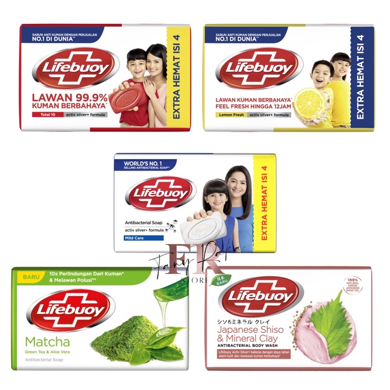Jual LIFEBUOY Sabun Batang Mild Care / Lemon Fresh / Total 10 / Matcha ...