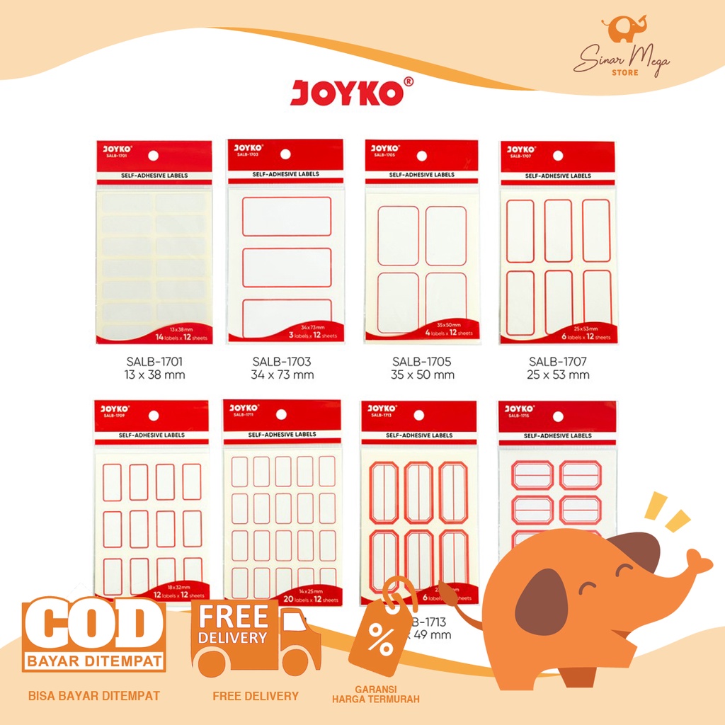 Jual Joyko Self-Adhesive Labels SALB / Label Sticker Self Adhesive ...