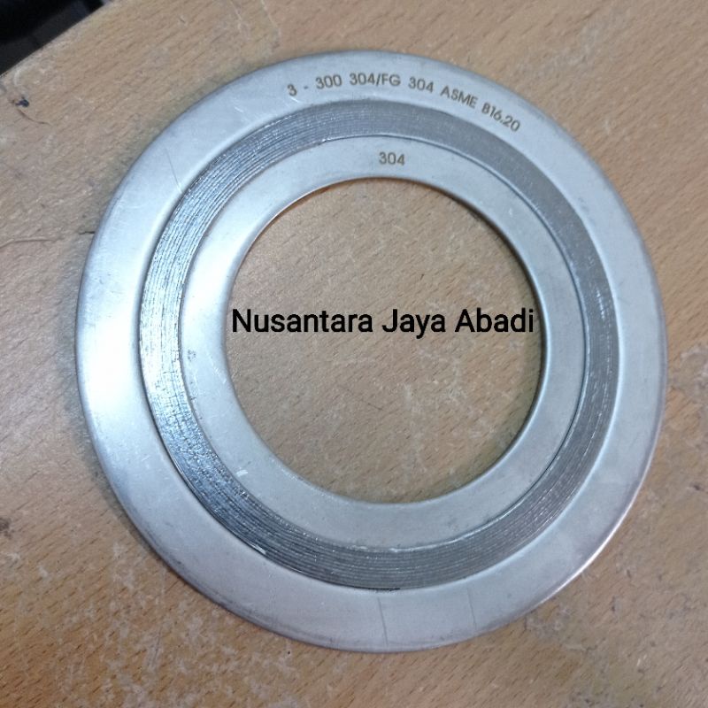 Jual SWG Spiral Wound Gasket Stainless 304 Ansi # 300 Lb 3 " inchi DN ...