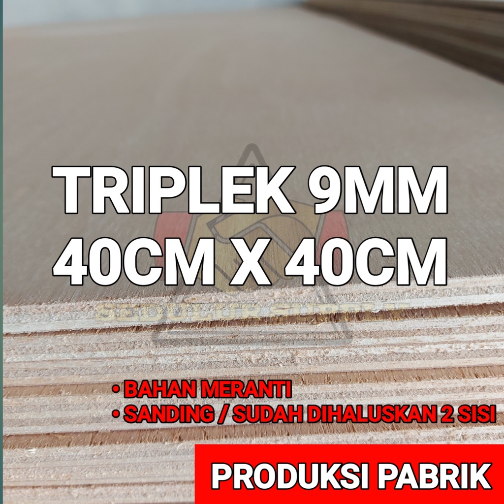 Jual PAPAN KAYU TRIPLEK / MULTIPLEK FULL 9MM MERANTI UTY UKURAN 40 x 40 ...