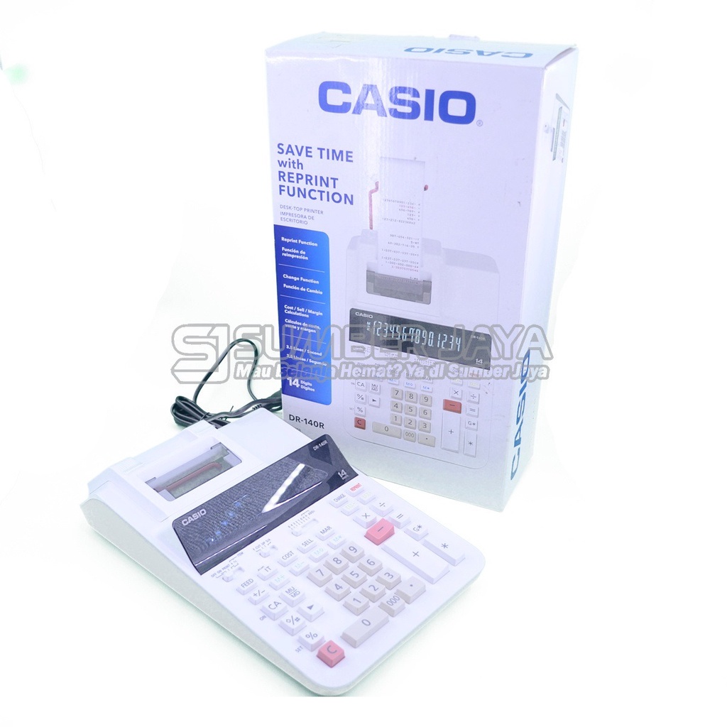 Jual Calculator Casio DR-140R Kalkulator Printing Struk Kasir DR 140 R ...