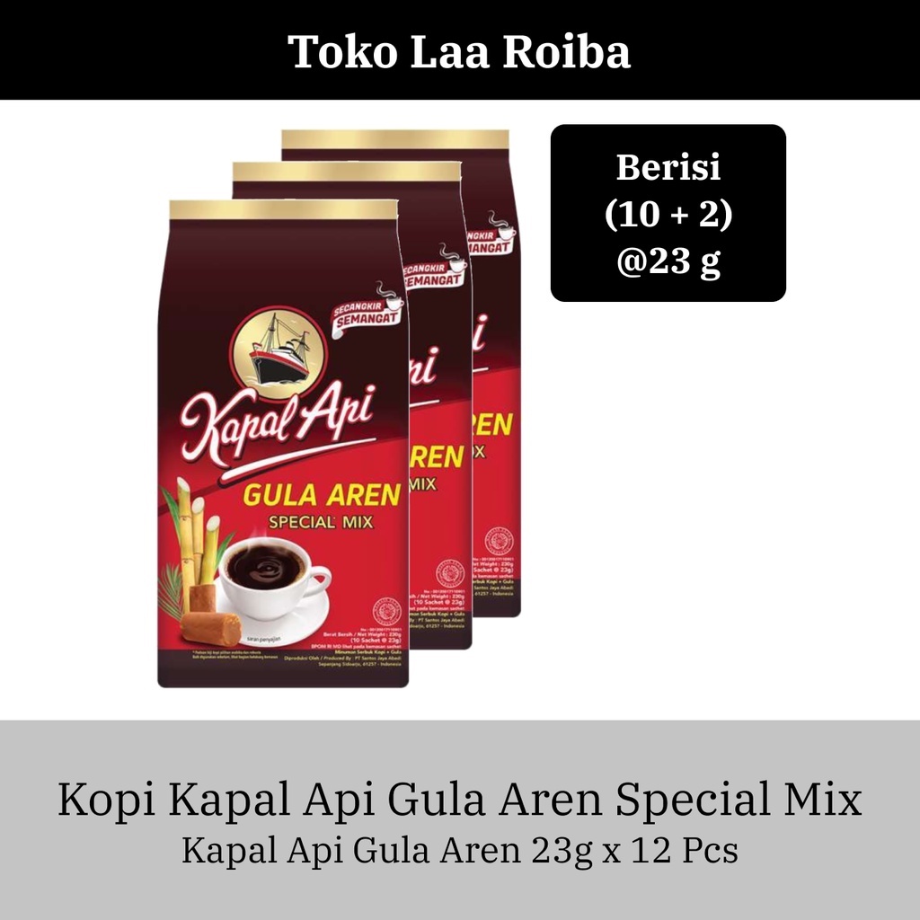 Jual Kopi Kapal Api Special Mix Gula Aren | 23g x (10 + Free 2) = 12 ...