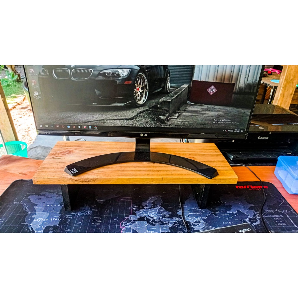 Jual Stand Monitor Wood / Rak Monitor Kayu | Shopee Indonesia