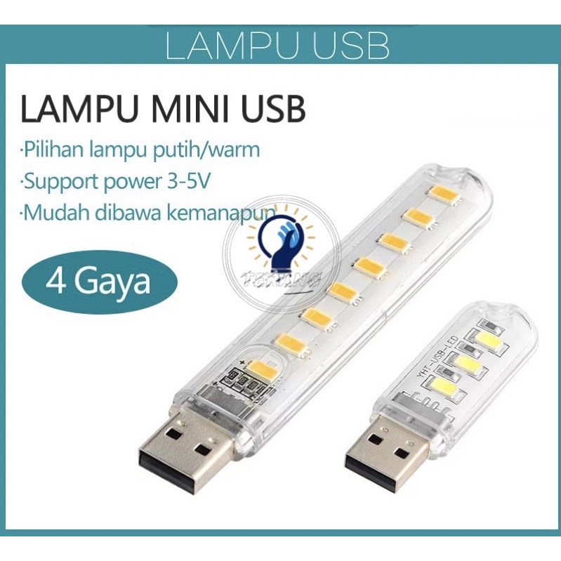Jual Lampu USB Mini LED Stick 3/8 LED Emergency Lamp Reading Lamp | Shopee Indonesia