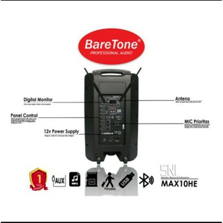 Jual speaker aktif portable baretone 10 inch max10he bluetooth speker ...