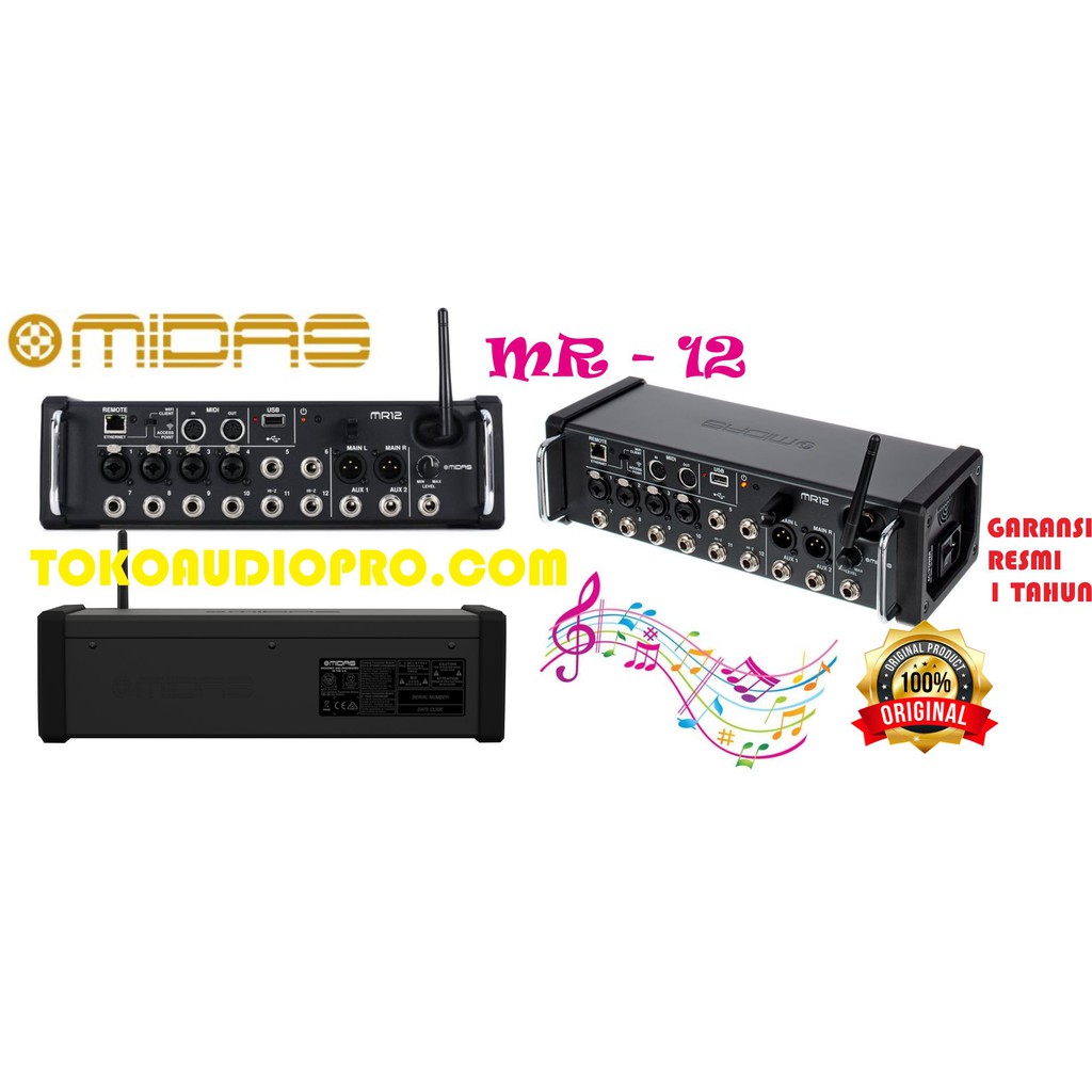 Jual Midas MR12 12-channel Tablet-controlled Digital Mixer Midas MR-12 ...