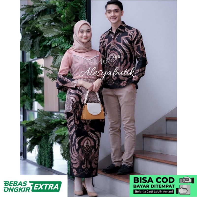 Jual BATIK COUPLE KEBAYA TUNANGAN MODERN BRUKAT TERBARU 2021 PASANGAN ...