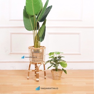 Jual STANDING POT ROTAN + COVER POT ROTAN FINISHING MELAMIN MENGKILAP ...