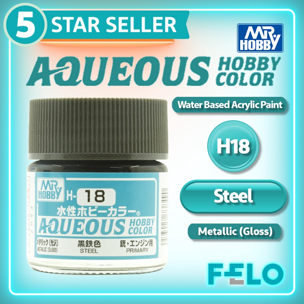 Jual AQUEOUS H18 STEEL / MR HOBBY H 18 / CAT GUNDAM MOKIT | Shopee Indonesia