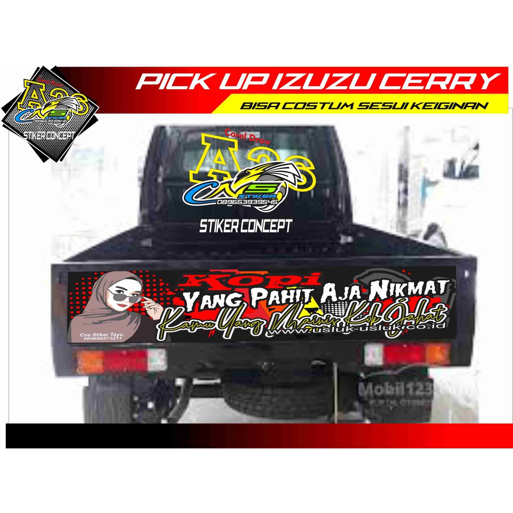 Jual stiker mobil pick up pintu belakang - sticker decal all pick up ...