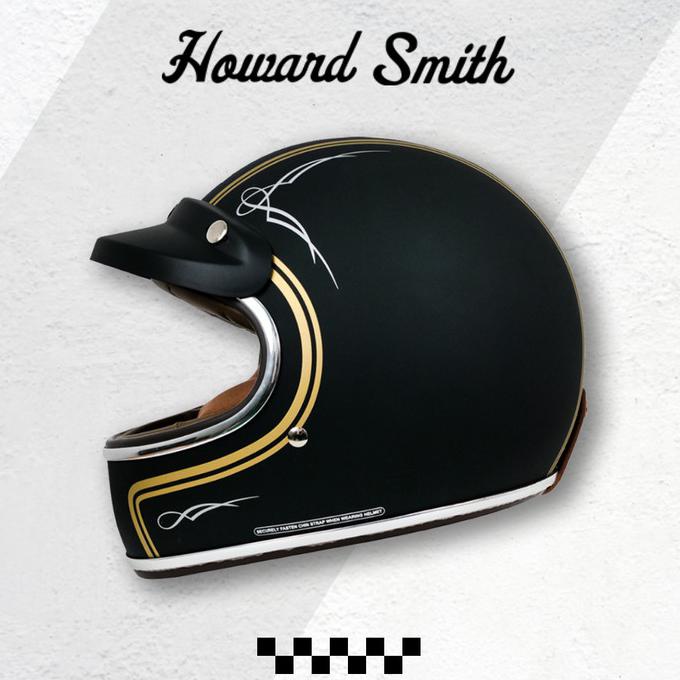 Jual HELM HOWARD SMITH LANDBOW HELM FULL FACE RETRO ORIGINAL - BLACK ...
