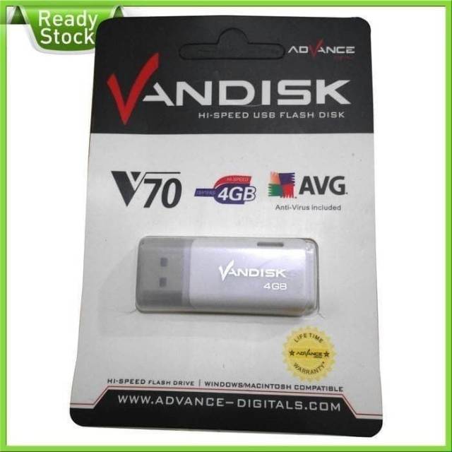 Jual flashdisk VANDISK 4gb USB FLASH DISK 4gb V70 original real ...