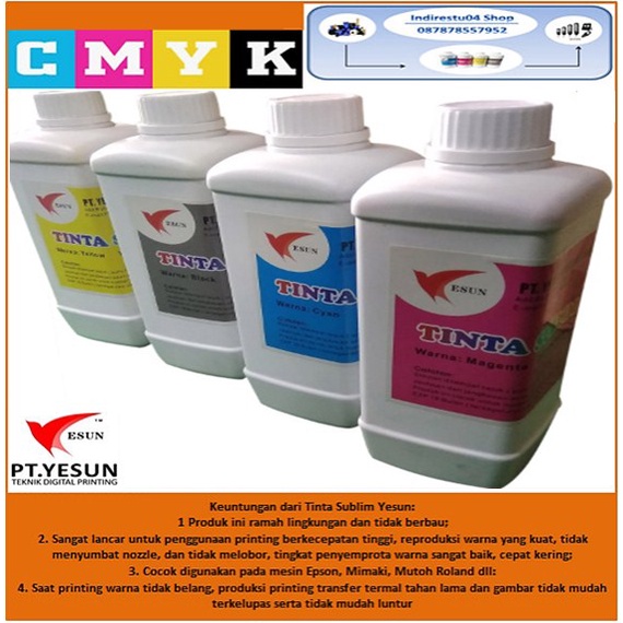 Jual Tinta Sublim / Tinta Sublimasi / Tinta Textile Yesun Type E - 1 ...