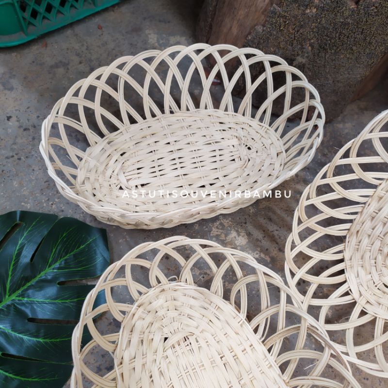 Jual KERANJANG OVAL ROTAN UK 20 x 15 CM tempat bunga mangkok anyam ...