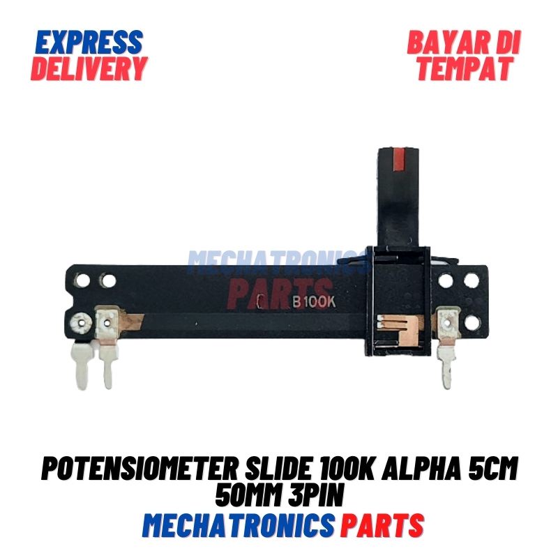 Jual POTENSIOMETER SLIDE 100K ALPHA 5CM 50MM 3PIN | Shopee Indonesia
