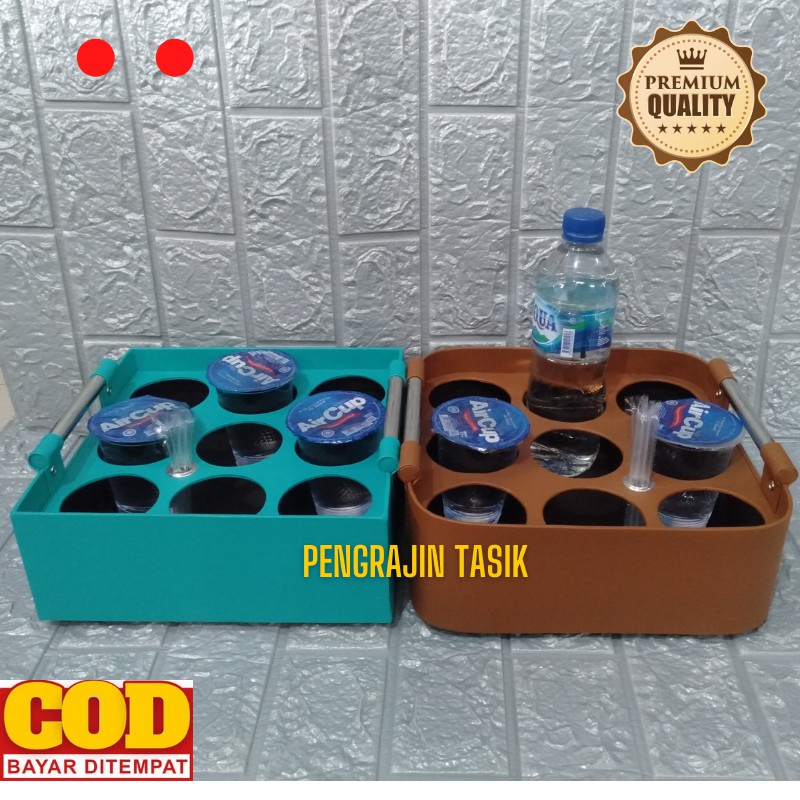 Jual Tempat Aqua Gelas Isi 9 Cup Model Kotak & Oval Keranjang Aqua Gelas Unik Tempat Air Mineral ...