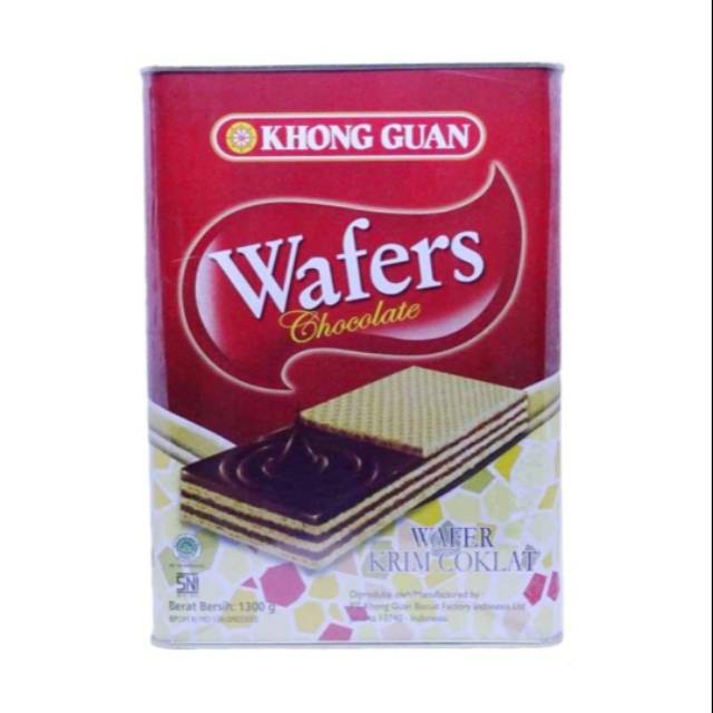 Jual Khong Guan Wafers Chocolate 1300 Gr 1 Dus Isi 6 Kaleng | Shopee Indonesia