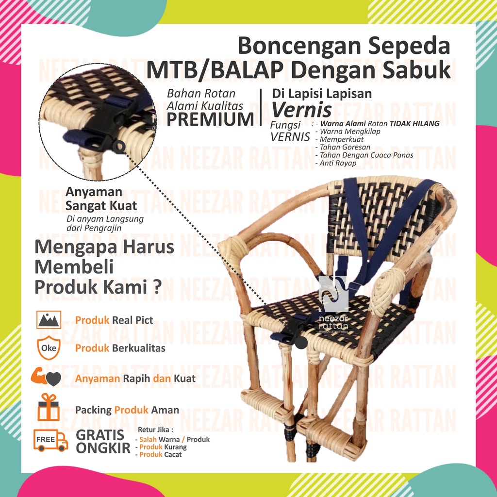 Jual [ PROMO ] Boncengan sepeda Anak depan MTB, Polygon, TANPA SABUK ...