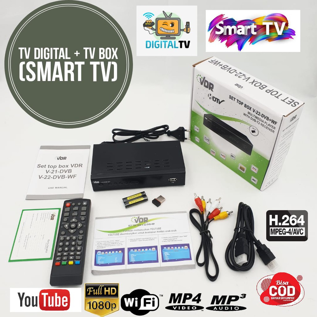 Jual TV Receiver Set Top Box VDR Receiver DVB+Wifi Bisa Youtube STB ...