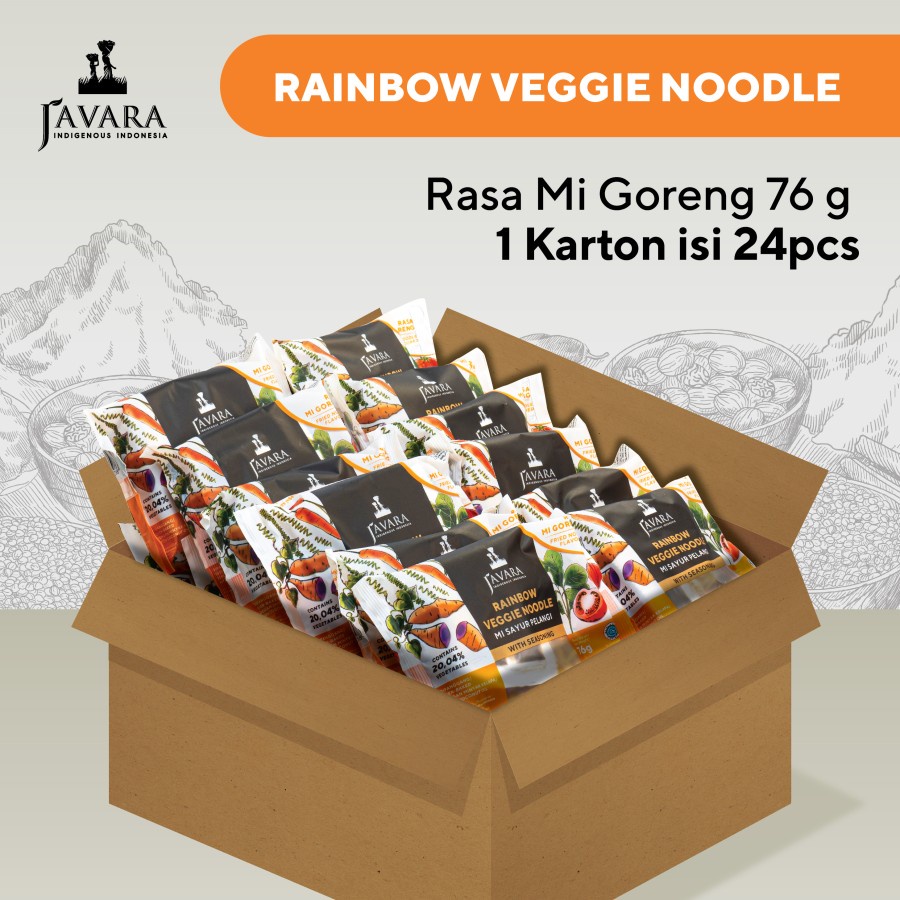Jual Javara Rainbow Veggie Noodle 76g - Mie Goreng Instan Sehat - 1 ...