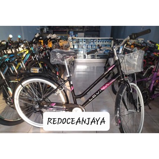 Jual sepeda mini keranjang polygon lovina 26 x 16 city bike black ...