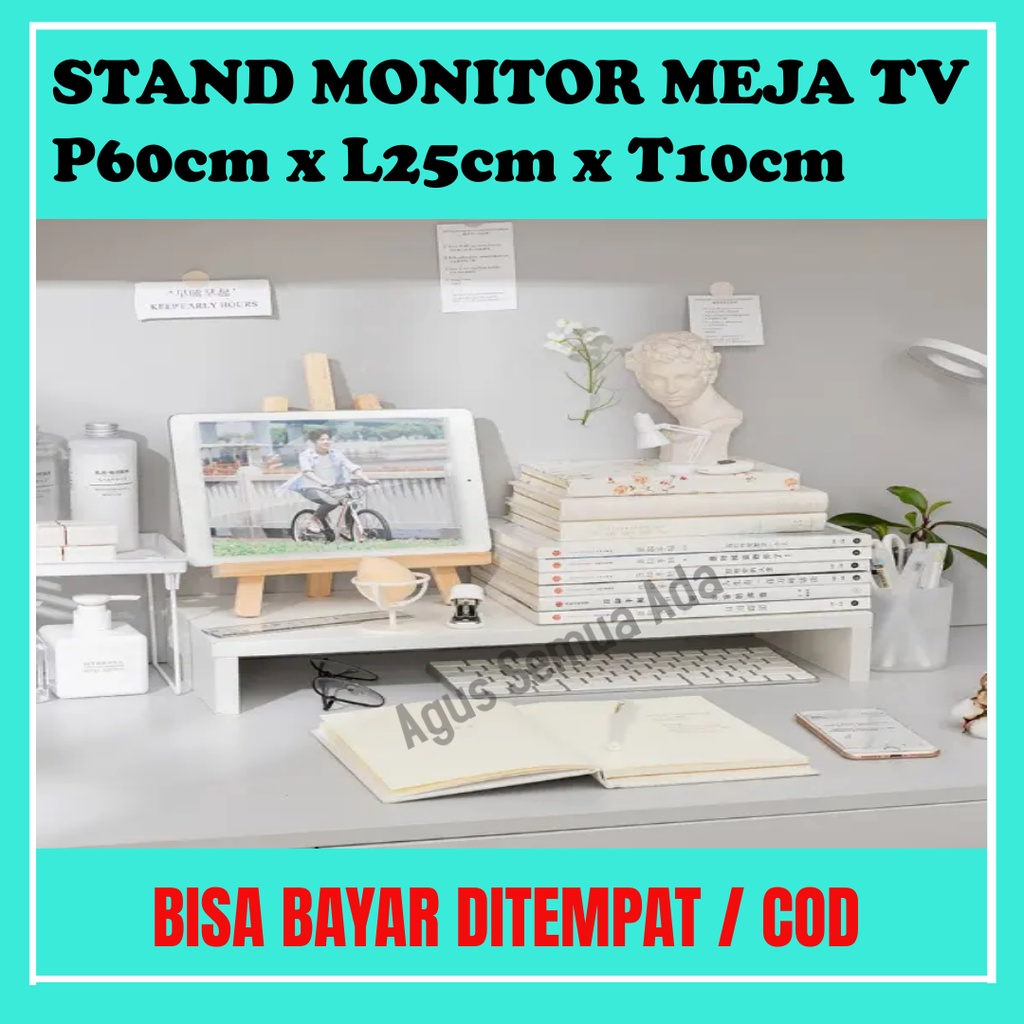 Jual Stand Monitor Rak Meja Laptop TV Kayu Murah Keren P60cm x L25cm x ...
