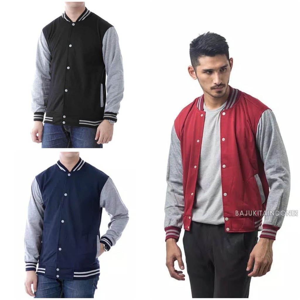 JAKET BASEBALL VARSITY POLOS KANCING PRIA WANITA PREMIUM BAHAN TEBAL ...