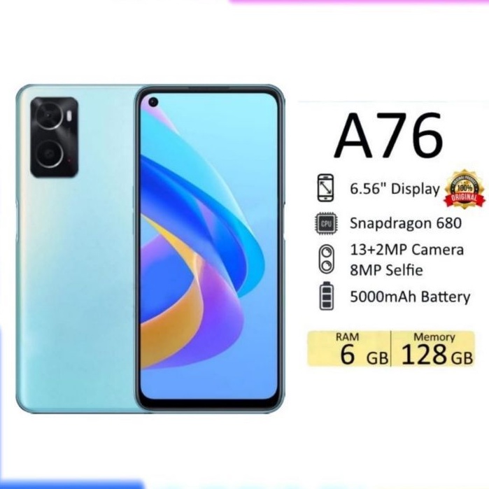 Jual OPPO A76 RAM 6GB ROM 128GB RAM6 6/128 GARANSI RESMI IMEI TERDAFTAR ...